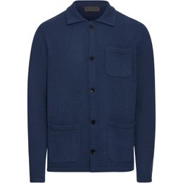 Reitmayer Strickjacke mit Hemdkragen Blau (Gr&ouml;&szlig;e: M)