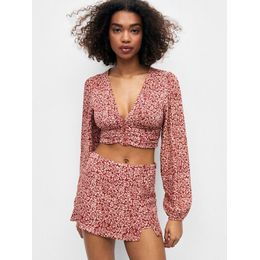 Pull&Bear Pull&Bear Bluse Damen Größe L beige / rostrot