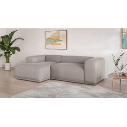 Ecksofa s.Oliver, B:259,5cm H:73cm T:155cm, grau, 100% Polyester, Sofas, "EMMERIK Designersofa, L-Form mit Wellenfederung, B/T/H: 260/155/73 cm",