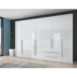 Dreht&uuml;renschrank Places of Style, B:322cm H:226cm T:60cm, wei&szlig;, Spanplatte, Schr&auml;nke, "Piano, inklusive Rahmen und Beleuchtung, soft-close-Funktion",