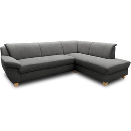Ecksofa Home Affaire, B:254cm H:80cm T:186cm, grau, 100% Polyester;Primabelle-Microfaser (100% Polyester);Antikleder-Optik Melrose (100% Polyester),