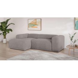 Ecksofa s.Oliver, B:259,5cm H:73cm T:155cm, grau, 100% Polyester, Sofas, "EMMERIK Designersofa, L-Form mit Wellenfederung, B/T/H: 260/155/73 cm",