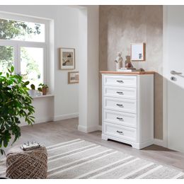 Kommode Innostyle, B:93cm H:121cm, braun, FSC-zertifizierter Holzwerkstoff, Holzwerkstoff, Schlafzimmer, Sideboards, "Jasmin", mit 5 Schubkästen