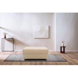 Polsterhocker DOMO collection, B:83cm H:44cm T:60cm, beige, 100% Polyester, Hocker, "Turah 2 in Cord oder Luxus-Microfaser", moderner Polsterhocker,