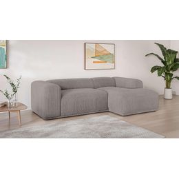 Ecksofa s.Oliver, B:259,5cm H:73cm T:155cm, grau, 100% Polyester, Sofas, "EMMERIK Designersofa, L-Form mit Wellenfederung, B/T/H: 260/155/73 cm",