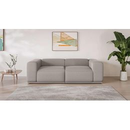 Big-Sofa s.Oliver, B:242,5cm H:73cm T:98cm, grau, 100% Polyester, Sofas, "EMMERIK Designersofa, 3-Sitzer mit Wellenfederung, B/T/H: 242/98/73 cm",
