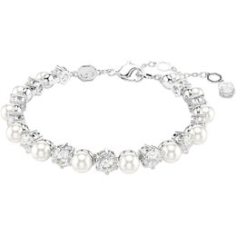 Swarovski Damen Armband "Schmuck Geschenk Matrix Tennis Armkette", Metall Perlen, silber, Metall, Perlen, Armbänder, mit Swarovski Kristall - mit