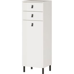 Midischrank Germania, B:39cm H:119cm T:35cm, wei&szlig;, Spanplatte, Badezimmer, Schr&auml;nke, "GW-Tulsa"