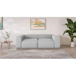 Big-Sofa s.Oliver, B:242,5cm H:73cm T:98cm, grau, 100% Polyester, Sofas, "EMMERIK Designersofa, 3-Sitzer mit Wellenfederung, B/T/H: 242/98/73 cm",