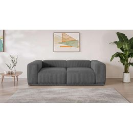 Big-Sofa s.Oliver, B:242,5cm H:73cm T:98cm, grau, 100% Polyester, Sofas, "EMMERIK Designersofa, 3-Sitzer mit Wellenfederung, B/T/H: 242/98/73 cm",