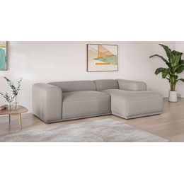 Ecksofa s.Oliver, B:259,5cm H:73cm T:155cm, grau, 100% Polyester, Sofas, "EMMERIK Designersofa, L-Form mit Wellenfederung, B/T/H: 260/155/73 cm",
