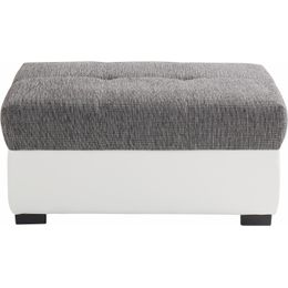 Hocker COTTA, B:100cm H:46cm T:70cm, grau, Edles Flachgewebe ( 100% Polyester ) / Feine Struktur ( 100% Polyester );Kunstleder SOFTLUX /