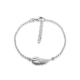 NENALINA Damen Armband "Flügel Anhänger Schutzengel 925 Silber", 18cm, ohne Stein, Silber 925 (Sterlingsilber), silber, Silber 925 (Sterlingsilber),