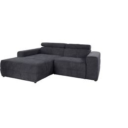 Ecksofa DOMO collection, B:214cm H:80cm T:175cm, grau, 95% Polyester 5% Polyacryl, Wohnzimmer, Sofas, "Brandon, inkl. Kopfteilverstellung, B/T/H: