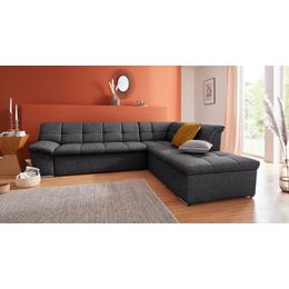 Ecksofa DOMO collection, B:271cm H:76cm T:232cm, grau, Wohnzimmer, Sofas, "Lagoa, moderne Sitzheftung, bequem und komfortabel, L-Form", wahlweise mit