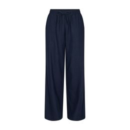 Freequent Damen Leinenhose "FQLAVA-PANT", blau, Gr. S, unifarben, Web, Obermaterial: 55% Leinen, 45% Viskose, Hosen, Sommerhose aus Leinenmix und mit