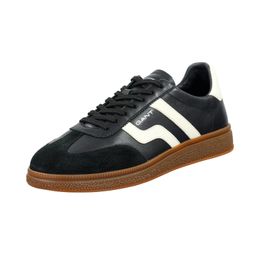 Gant Herren Sneaker "Cuzmo", Gr. 45, schwarz-wei&szlig;, Leder, kontrastfarbene Details, Schuhe, Retro Sneaker, Schn&uuml;rschuh mit Lederinnensohle