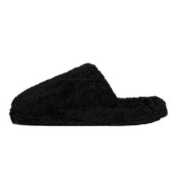 fitflop Damen Pantoffel "iQUSHION D-LUXE PADDED TEDDY SLIPPER MULES", Gr. 39, schwarz, Polyester, unifarben, Schuhe, Hausschuh, Clog mit Warmfutter