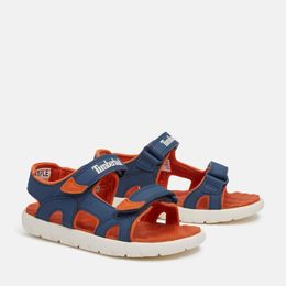 Timberland Kinder Sandale "PERKINS ROW BACKSTRAP SANDAL", Gr. 36, blau, Synthetik, Schuhe, mit Klettverschluß