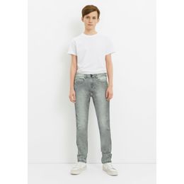 Cars Jeans Jungen 5-Pocket-Jeans "Jeans Douglas", grau, Gr. 4, Abriebeffekte, Denim/Jeans, Obermaterial: 99% Baumwolle, 1% Elasthan, Jeans