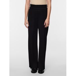 Y.A.S Damen Schlupfhose "YASALISA HW PANT S. NOOS", schwarz, Gr. 44, unifarben, Web, Obermaterial: 95% Polyester, 5% Elasthan, Hosen, Sommerhose, mit
