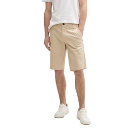 Chinoshorts Tom Tailor, Herren, Gr. 34, N-Gr, beige (beige triangle print), Obermaterial: 98% Baumwolle, 2% Elasthan, unifarben, slim fit kniefrei, Hosen, Sommerhose im Four-Pocket Style
