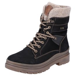 Remonte Damen Winterboots "FIBER-GRIP", Gr. 43, schwarz, Filz, Leder, Lederimitat, Schuhe, Schnürstiefelette, Profilsohle, mit Schurwollfutter und TEX