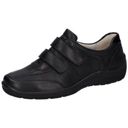 Waldläufer WALDLÄUFER Damen Klettschuh "HESNA", Gr. 7,5, schwarz, Lackleder, Nappaleder, Schuhe, mit Klettverschlüsse, H-Weite