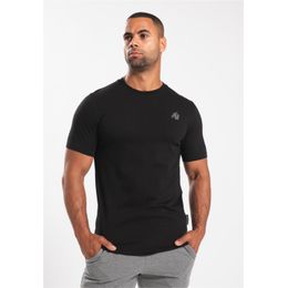 GORILLA WEAR Herren Funktionsshirt, schwarz, Gr. L, bedruckt, unifarben, 100% Baumwolle, Shirts, mit coolem, großem Rückenprint
