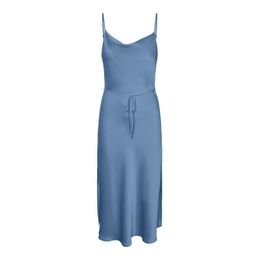 Y.A.S Damen Spaghettikleid "YASTHEA STRAP LONG DRESS S. NOOS", blau, Gr. 42, unifarben, Web, Obermaterial: 100% Polyester, Kleider, Sommerkleid