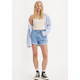 Levi's LEVI'S Damen Shorts "ROLLED 80S MOM SHORTS", blau, Gr. 27, unifarben, Denim/Jeans, Obermaterial: 100% Baumwolle, Hosen, Sommerhose mit Aufschlag