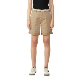 s.Oliver Damen Chinoshorts, beige, Gr. 44, unifarben, Obermaterial: 98% Baumwolle, 2% Elasthan, Hosen, Sommerhose mit geflochtenem G&uuml;rtel