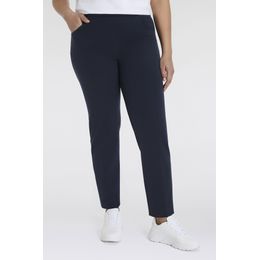 KjBRAND Damen Schlupfhose "Schlupfhose Susie in Bi-Stretch, Kammgarnoptik", blau, Gr. 48, Web, Obermaterial: 63% Polyester, 35% Viskose, 2% Elasthan,