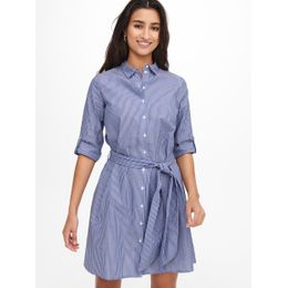 Jacqueline de Yong JDY Damen Hemdblusenkleid "JDYHALL 3/4 SHIRT DRESS WVN NOOS", lila, Gr. 42, gestreift, Web, Obermaterial: 100% Baumwolle, Kleider, Sommerkleid
