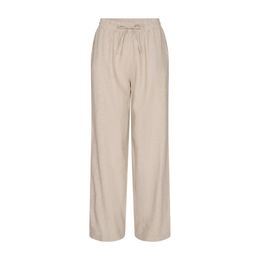 Freequent Damen Leinenhose "FQLAVA-PANT", beige, Gr. L, unifarben, Web, Obermaterial: 55% Leinen, 45% Viskose, Hosen, Sommerhose aus Leinenmix und