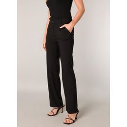 Base Level Damen Stoffhose, schwarz, Gr. 36, unifarben, Stoff, Obermaterial: 77% Viskose, 20% Nylon, 3% Elasthan, Hosen, Sommerhose mit Schlag und