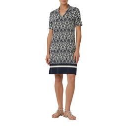 Damen Sommerkleid, blau, Gr. 42, s.Oliver BLACK LABEL, bedruckt, Web, Obermaterial: 93% Baumwolle, 7% Elasthan, Kleider, mit All-Over Print