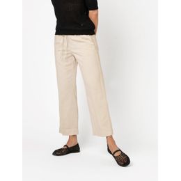 Toni Damen Schlupfhose "Pia Wide Leg 7/8", beige, Gr. 36, unifarben, Web, Obermaterial: 50% Baumwolle, 25% Leinen, 25% Lyocell, Hosen, Sommerhose mit