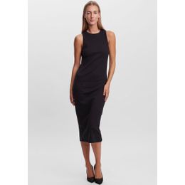 Véro Moda VERO MODA Damen Maxikleid "VMLAVENDER SL CALF DRESS NOOS", schwarz, Gr. XS, unifarben, Rippware, Obermaterial: 95% Baumwolle, 5% Elasthan, Kleider,