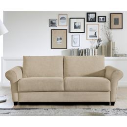 Schlafsofa Bali "ELISA Dauerschl&auml;fer in 140 und 160er Breite", beige, B:211cm, 92% Polyester, 8% Polyacryl, Sofas, Schlafsofa, komfortabler Ergoflex-Lattenrost