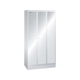 LISTA Garderobenschrank (BxTxH) 900x500x1800mm 3 Abteile R7035 (94.429.020)