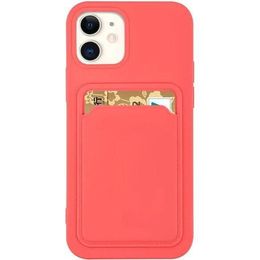 Hurtel Kartenetui Silikon-Geldbörse mit Kartensteckplatz für Dokumente für iPhone 11 Pro Orange (Apple iPhone 11 Pro), Smartphone Hülle, Orange