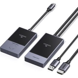 UGREEN CM737 1080p 30m wireless HDMI transmitter and receiver (30 m), Wireless Transmitter, Silber, Schwarz