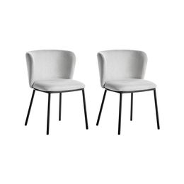 Beliani 2er-Set Esszimmerstuhl MINA in Grau/Schwarz | Gr.: onesize