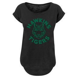 F4NT4STIC Long Cut T-Shirt Stranger Things Hawkins Tigers Netflix TV Series in schwarz | Gr.: XL
