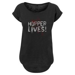 F4NT4STIC Long Cut T-Shirt Stranger Things Hoppers Live Netflix TV Series in schwarz | Gr.: XS