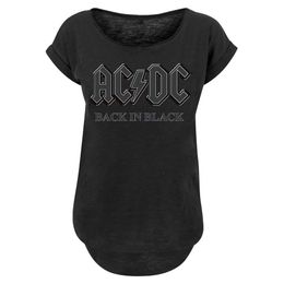 F4NT4STIC Long Cut T-Shirt PLUS SIZE ACDC Back in Black in schwarz | Gr.: XL