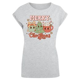 F4NT4STIC T-Shirt Merry Weihnachten Cozy And Cute in grau meliert | Gr.: XS