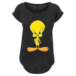 F4NT4STIC Long Cut T-Shirt Looney Tunes Angry Tweety in schwarz | Gr.: XXL