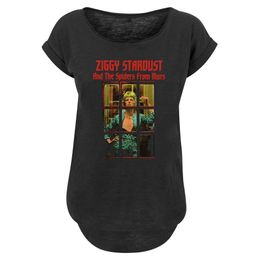 F4NT4STIC Long Cut T-Shirt David Bowie Ziggy Stardust Spider in schwarz | Gr.: XS